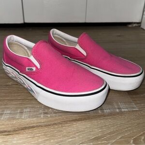 Vans | Shoes | Vans Pink Flame Slipon Platform Sneakers | Poshmark